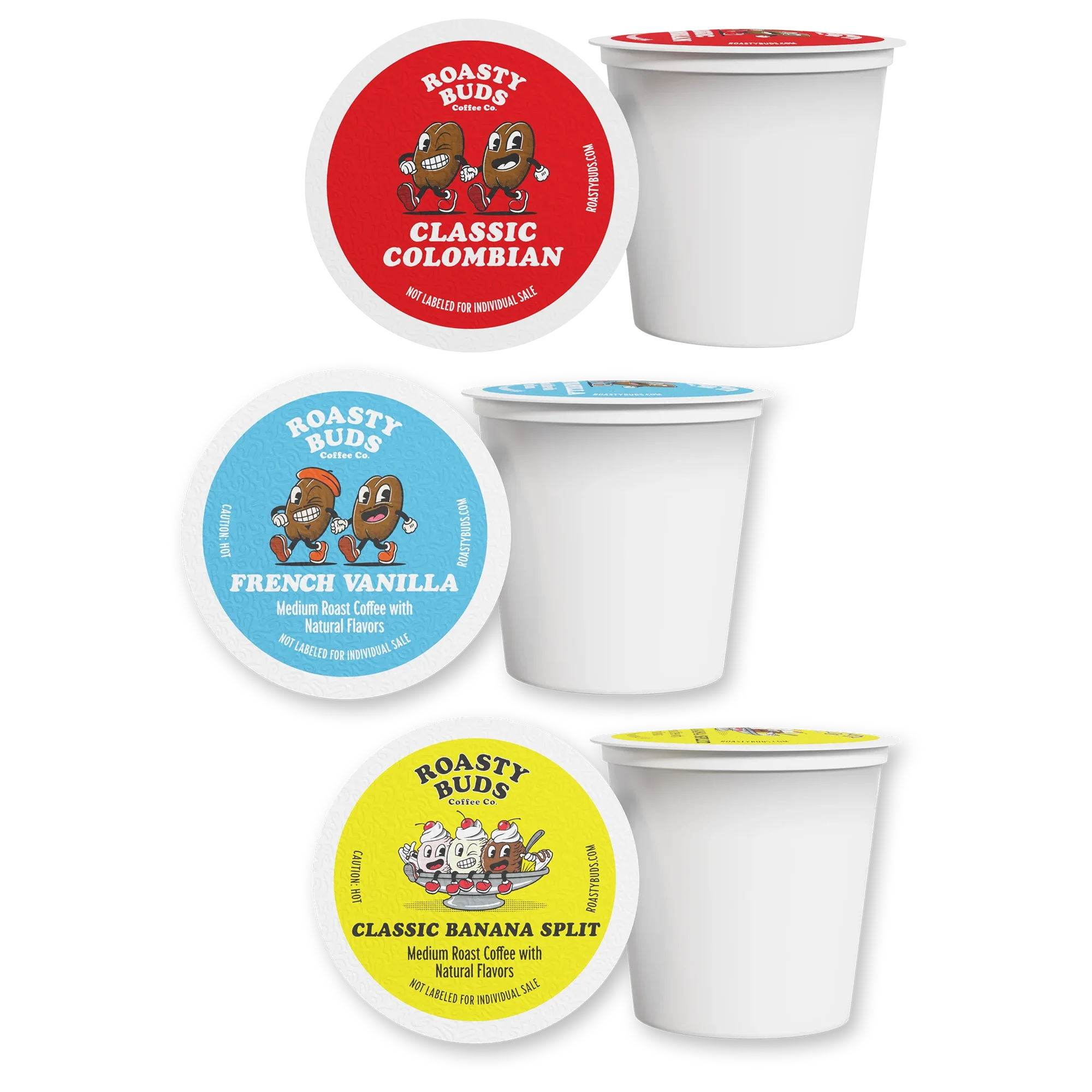 Plain Colombian, French Vanilla & Banana Split Coffee Pods For Keurig